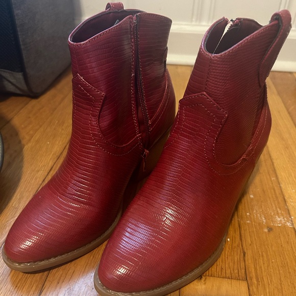 Shoes | Red Booties | Poshmark